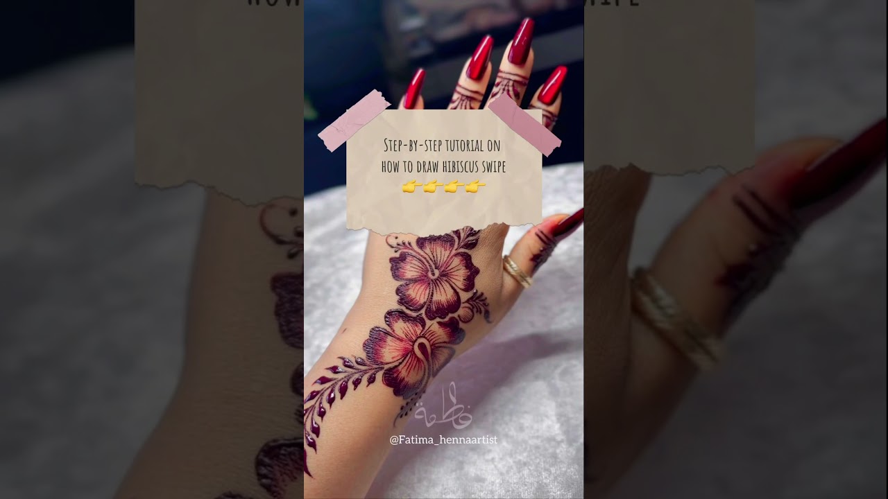 How to Draw a Hibiscus Flower in Henna 🌺 | Easy Step-by-Step #HibiscusHenna #HennaTutorial #Shorts