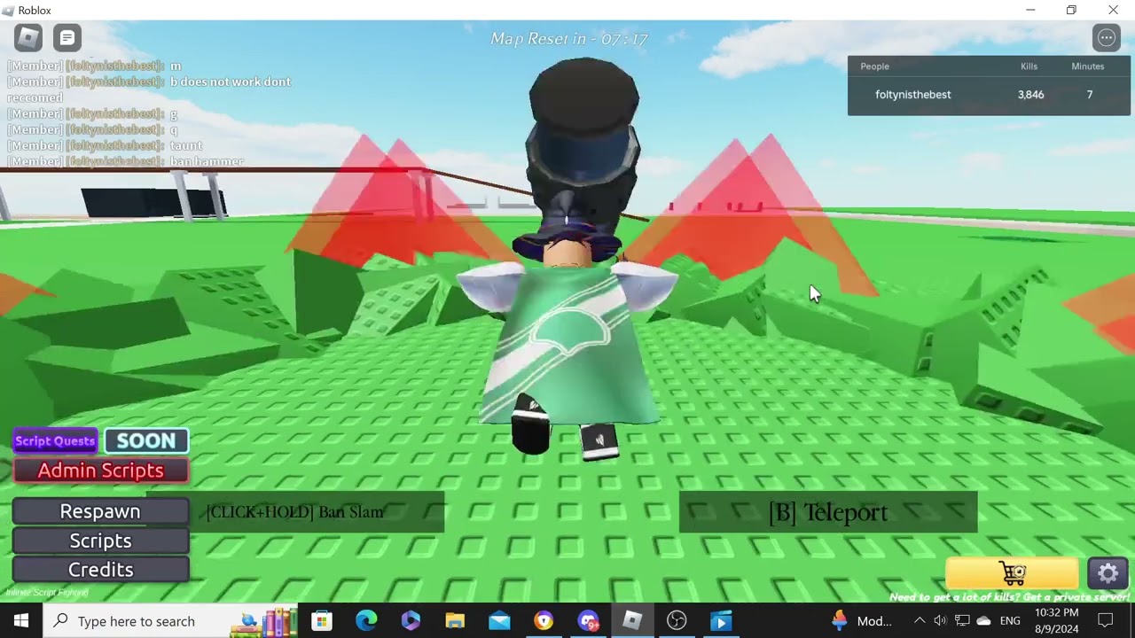 all admin scripts in infinite script fighting part 1