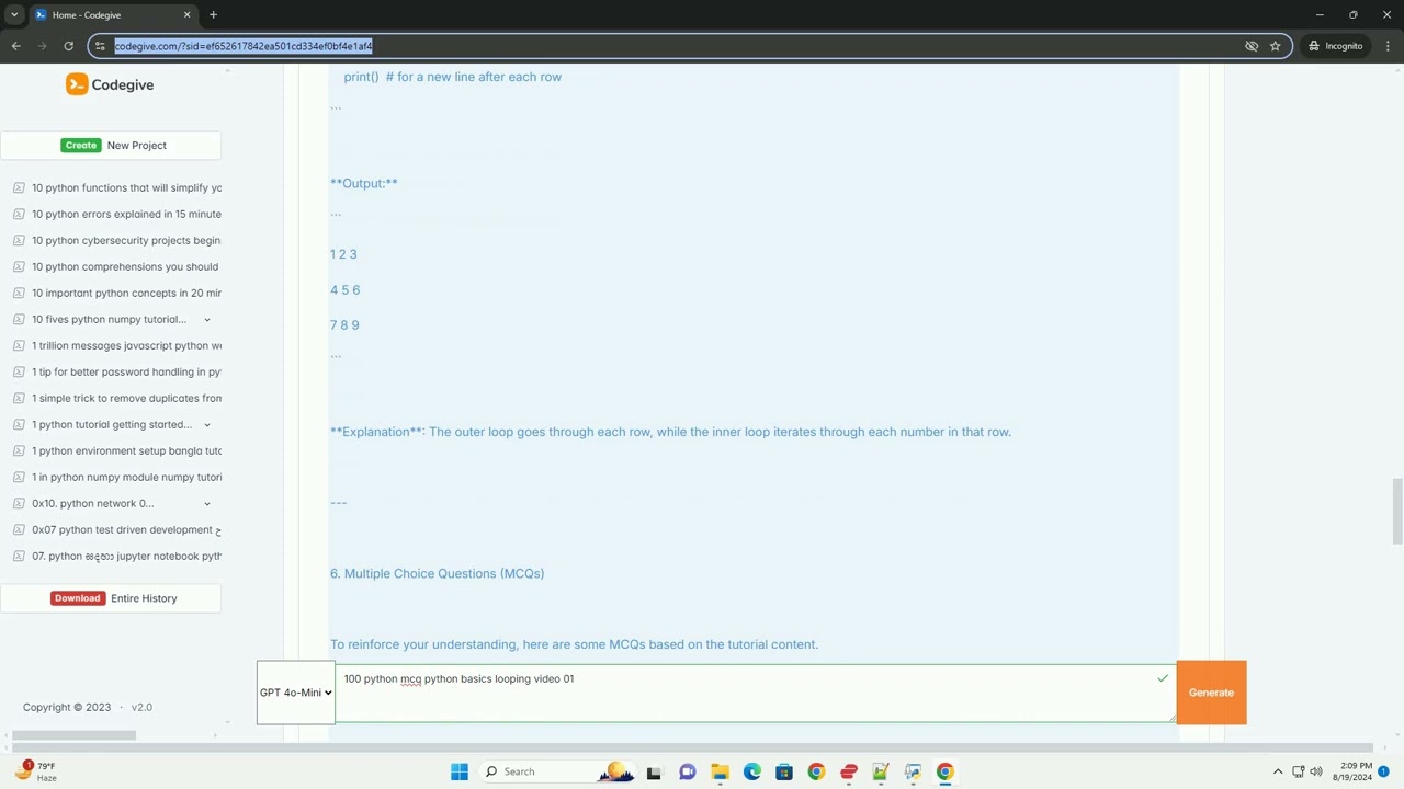 100 python mcq python basics looping video 01