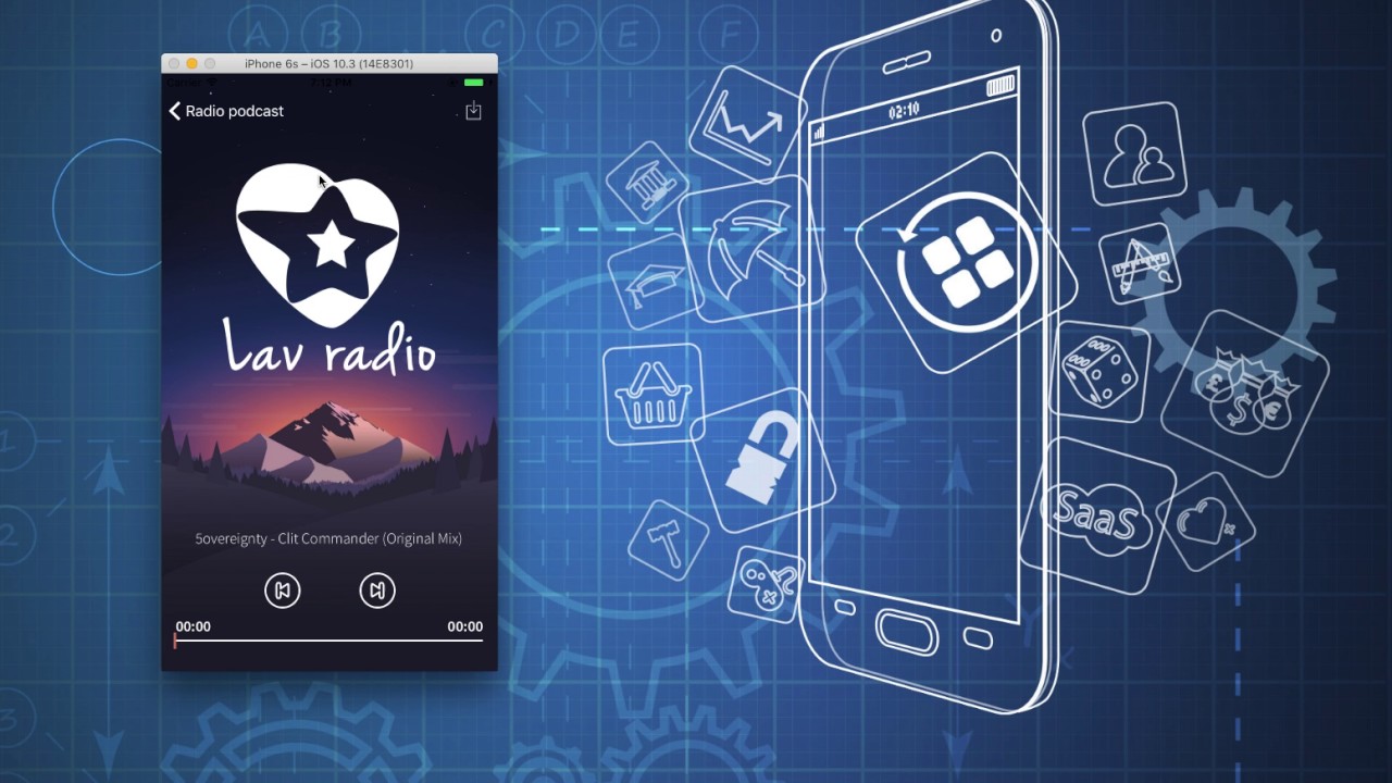 Flat radio (one station) full open source project for iOS