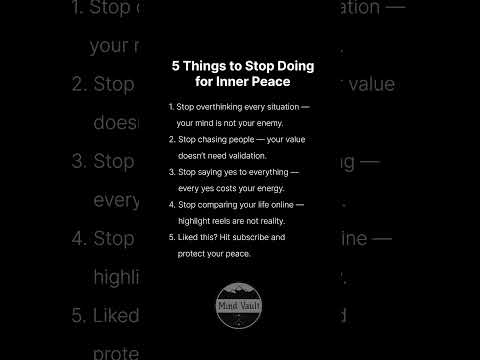 5 Things to Stop Doing for Inner Peace