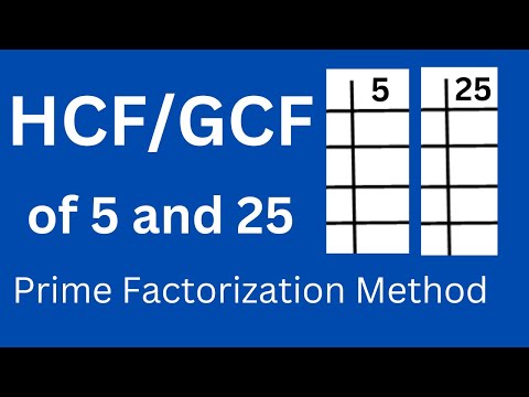 GCF/HCF of 5 and 25 l Prime Factorization method