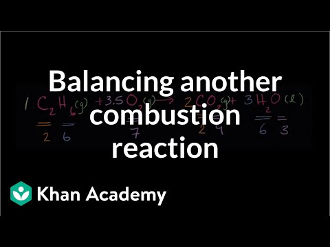 Balancing another combustion reaction | Chemical reactions | High school chemistry | Khan Academy