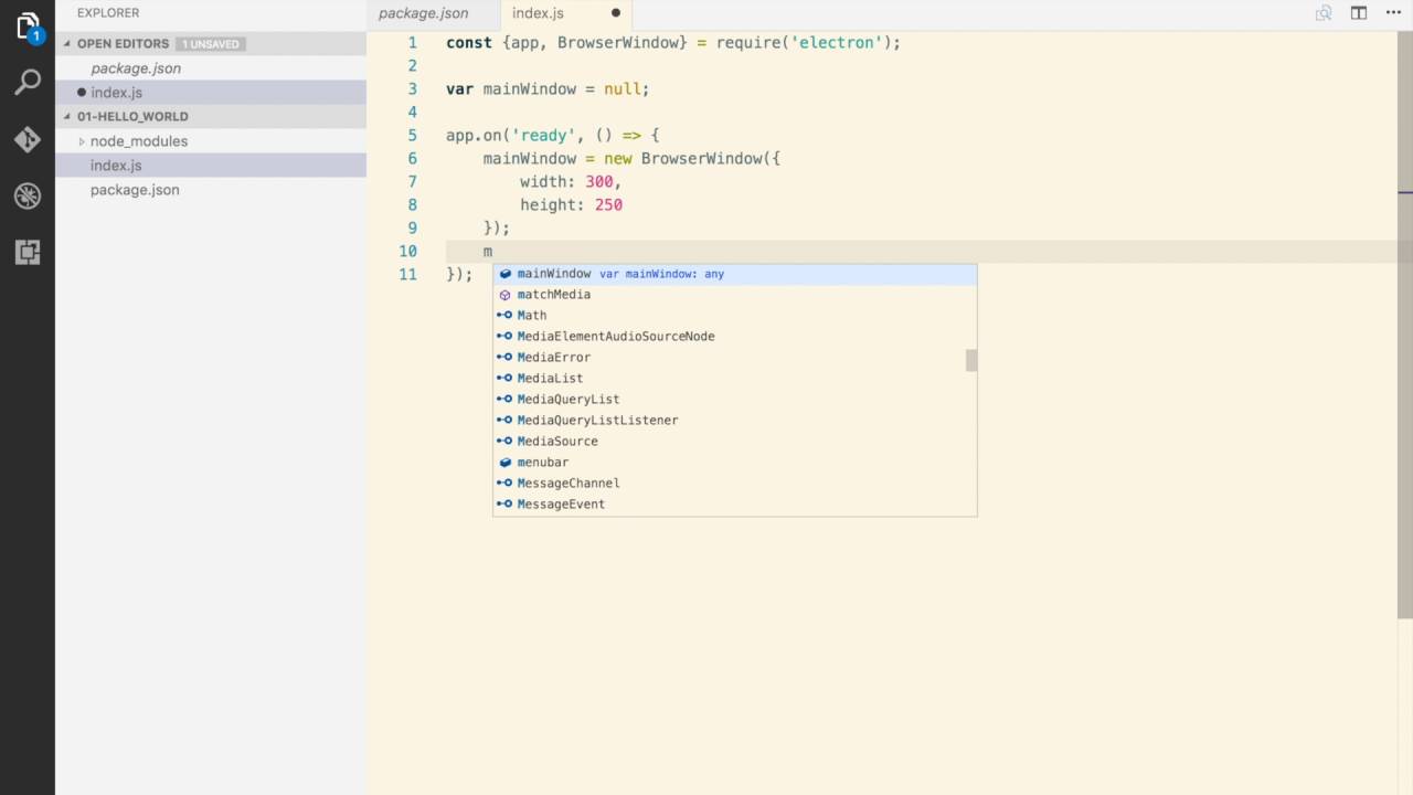 Create window in Electron