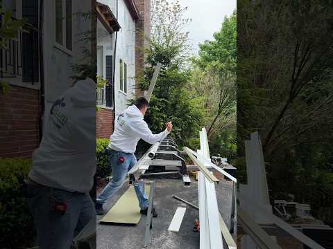 Z-Flashing above window trim installation. #construction