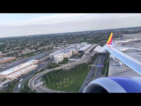 737MAX 8 Takeoff from Chicago-Midway - Southwest Airlines