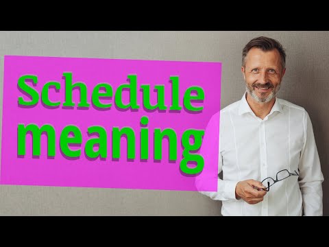 Schedule | Meaning of schedule