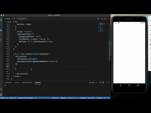 Learn React Native Tutorial 66 Bottom Sheet | React Native Elements - Mind Luster