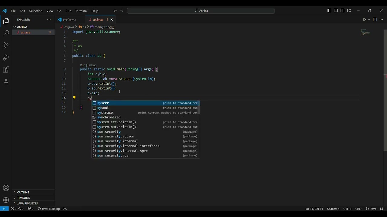 Java Programming: Basic Arithmetic Operations (Addition, Subtraction, Multiplication, Division)