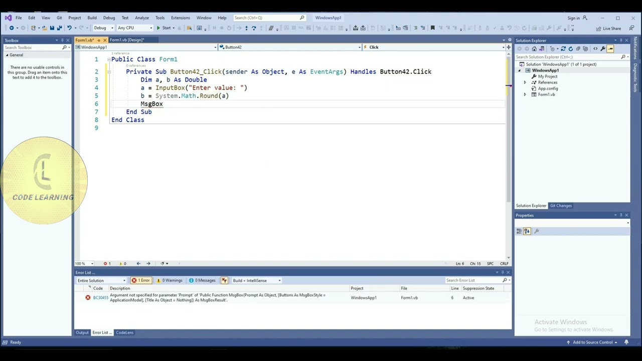 VB.NET | Math 'round() - user input' | CodeLearning