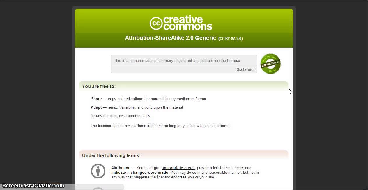 Citing a Photo using a CC License