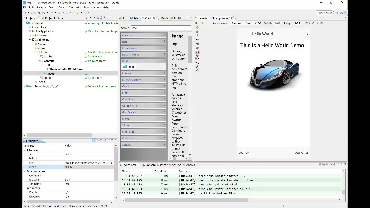 HelloWorld Mobile Builder demo