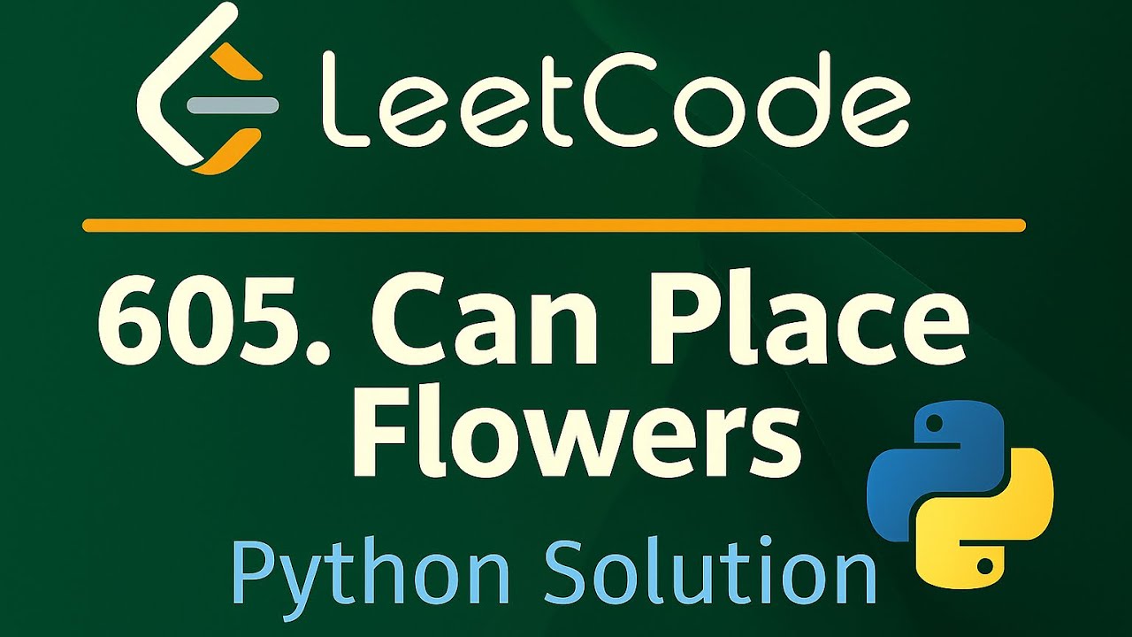 Leetcode 605 - Can Place Flowers - Python Solution #leetcode #dataengineering #python
