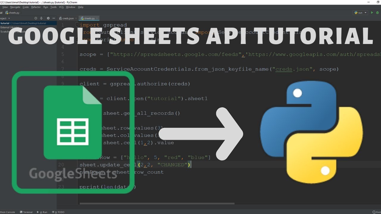 Python Google Sheets API Tutorial - 2019