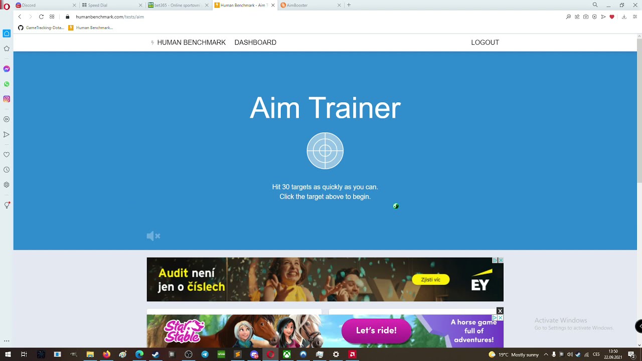 World Record Human benchmark 262ms Aim
