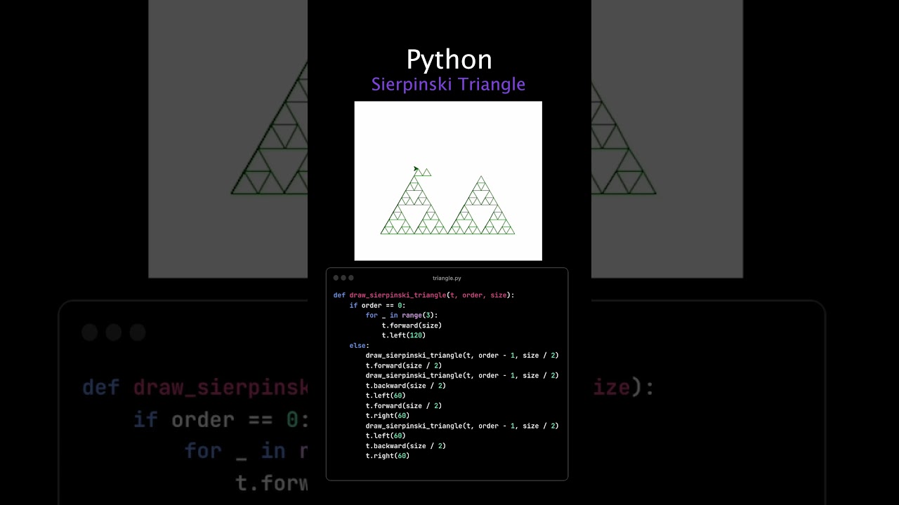 Sierpinski Triangle Fractal: The Power of Recursion | Python | turtle