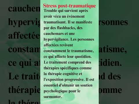 définition du Stress post traumatique #apprendrelefrançais #stressmanagement #reducestress