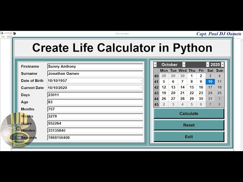 How to Create Life Calculator Using Date Picker Calendar in Python