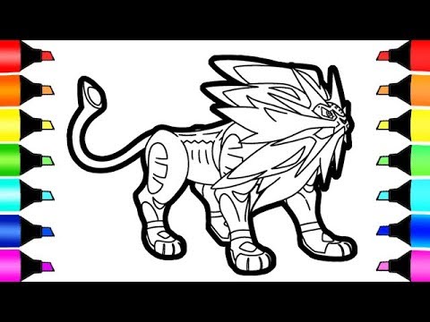 Pokemon Alola region Lengendary Pokemon Solgaleo I Fun Colouring for children