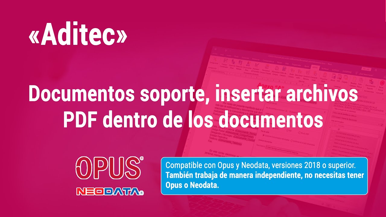 Software «Aditec» documentos soporte, insertar archivos PDF dentro de los documentos