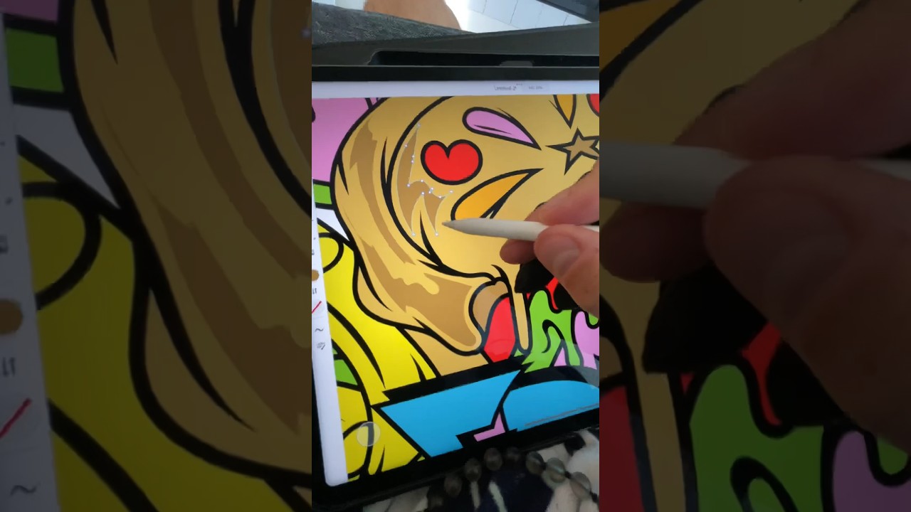 Details on the iPad using Adobe illustrator 🫶📟 Apple Pencil and so fun adding shadows to this art