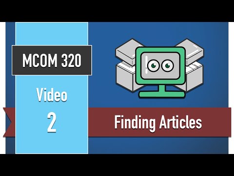 Finding Articles - MCOM 320