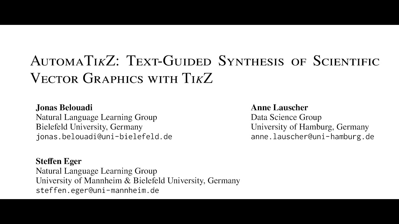 [short] AutomaTikZ: Text-Guided Synthesis of Scientific Vector Graphics with TikZ