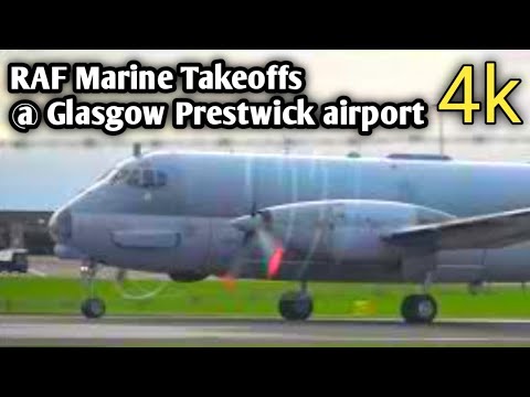 4K RAF MARINE Best Takeoff From Glasgow Prestwick airport