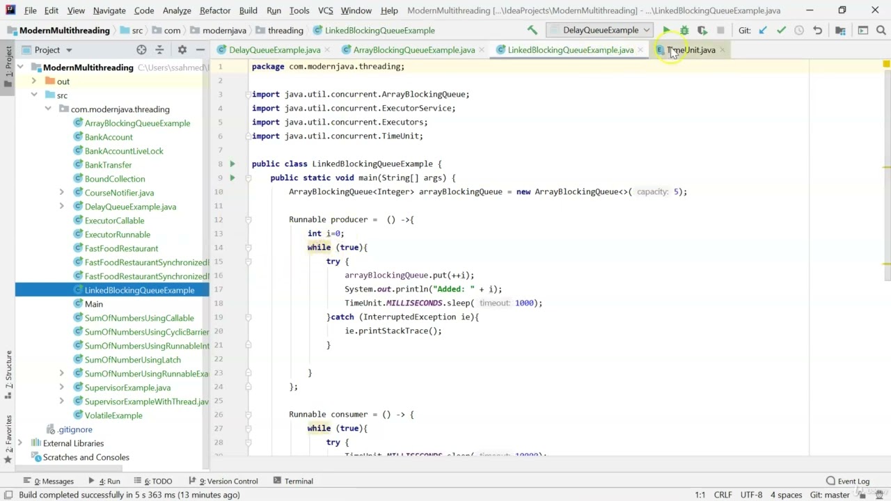 JAVA Tutorials - 35 Step 06 Linked Blocking Queue