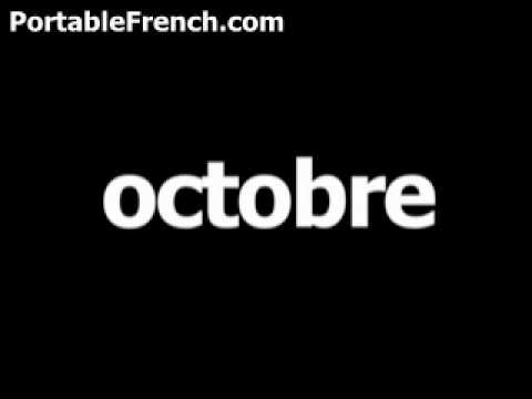 French word for October is octobre