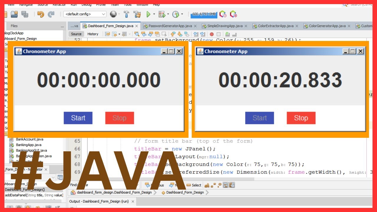 Java Project Tutorial - Create Stopwatch In Java Netbeans | Java Chronometer App [With Source Code]