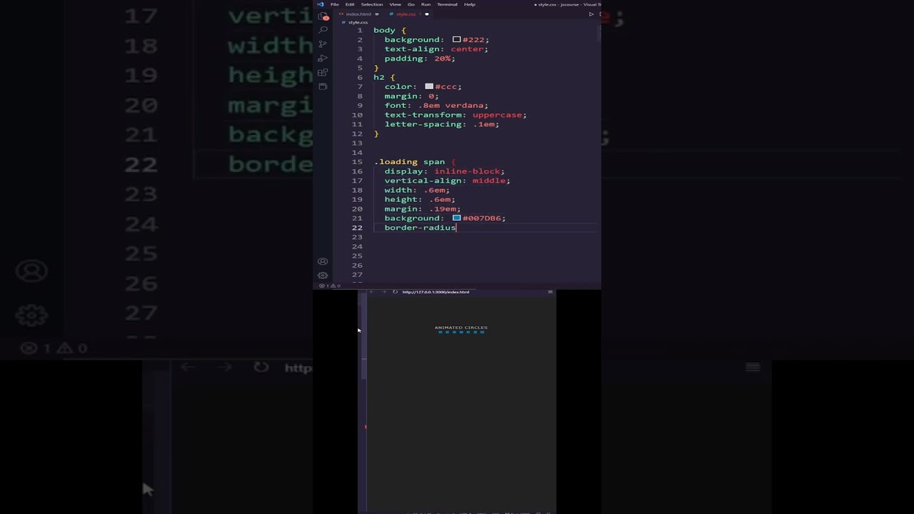 html css loading animated circles #shorts
