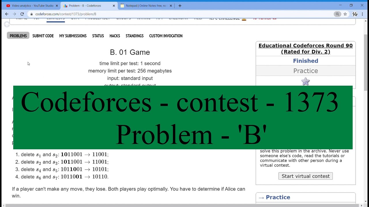 Codeforces 1373 - Solution/problem/B