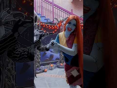 Jack Skellington and Sally from The Nightmare Before Christmas at Disneyland 🏰 #disneyland #disney