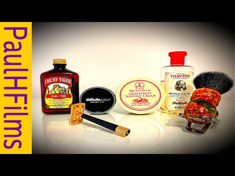 Schick Krono DE Razor (1966) | T.O.B.S. Grapefruit Shaving Cream | Lucky Tiger Aftershave Tonic