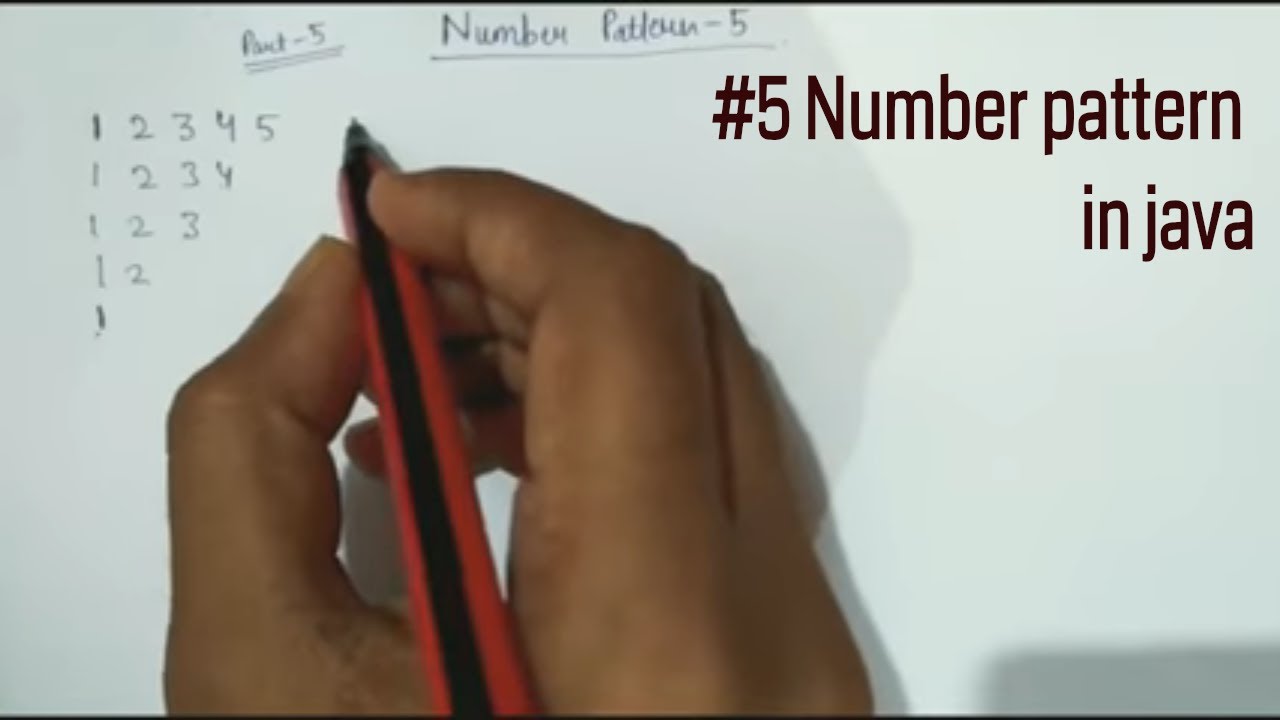 5.Number Pattern in JAVA (hindi)