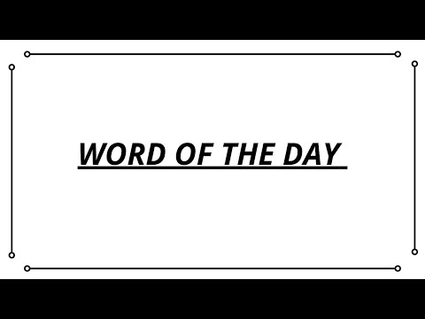WORD OF THE DAY | DAY 1 | DAILY ONE WORD |