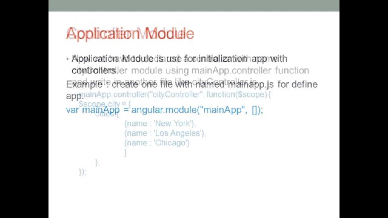 AngularJs Controller Module and Application Module