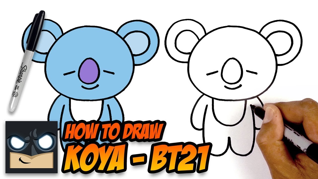 How to Draw BT21 | Koya | Step-by-Step Tutorial