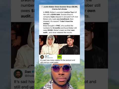 Justin Bieber vs. Scooter Braun: The $8.8M Battle (Why He Claims He’s Broke) #shorts #justinbieber