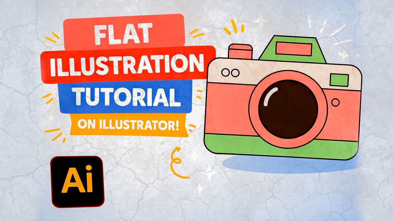 Flat Illustration Tutorial in Adobe Illustrator | Camera Design