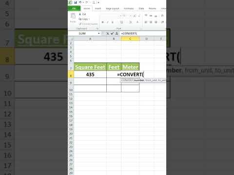 How convert Square feet Into meter in Excel || sq ft to mtr