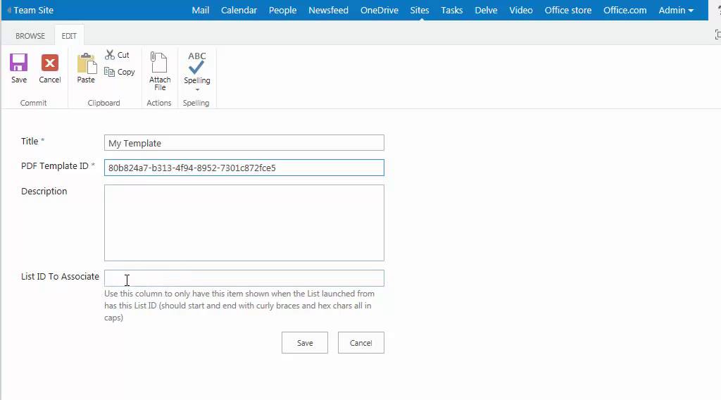 Learn How To Upload A PDF Form And Copy The Form ID To The PDF for SharePoint App
