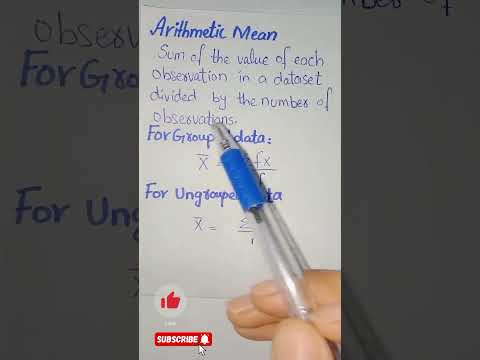 Define Arithmetic mean Formula for#groupeddata and #ungroupeddata #mean #formula #shorts