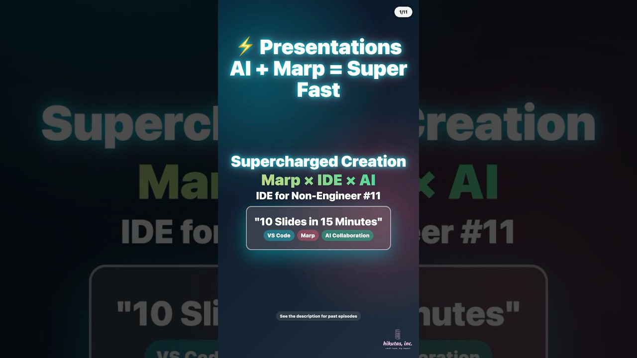 [AI-IDE-11]PowerPoint 2hrs→Markdown 15min!? AI co-editing with live preview is insane #shorts
