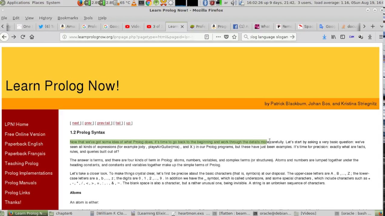 learn prolog now 1.2 syntax ترجمة و تطبيق كتاب . القواعد النحوية للغة