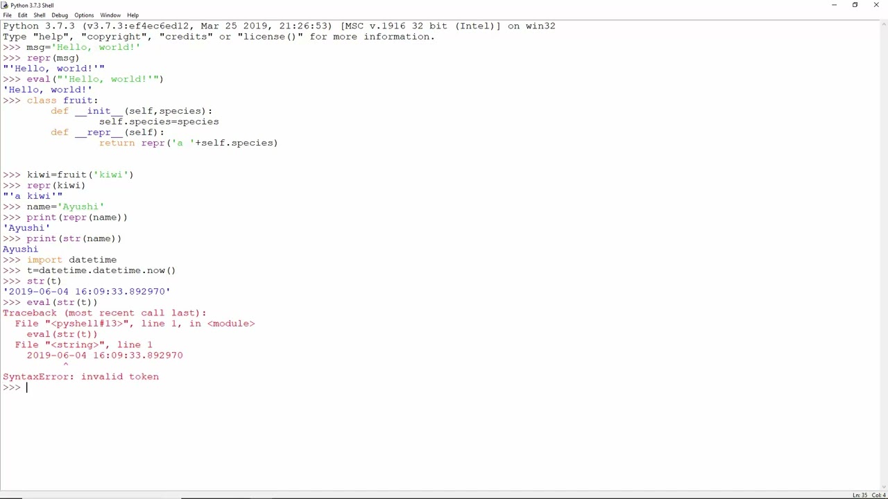 Python repr Function Practical