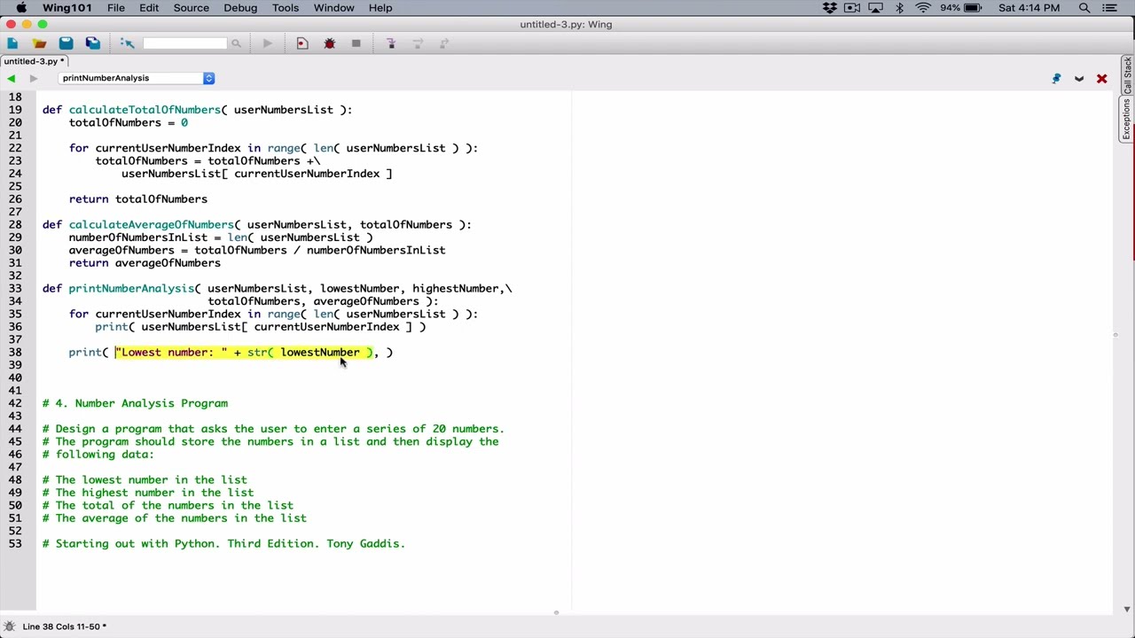 7.4. (Part 2) Number Analysis Program - Python