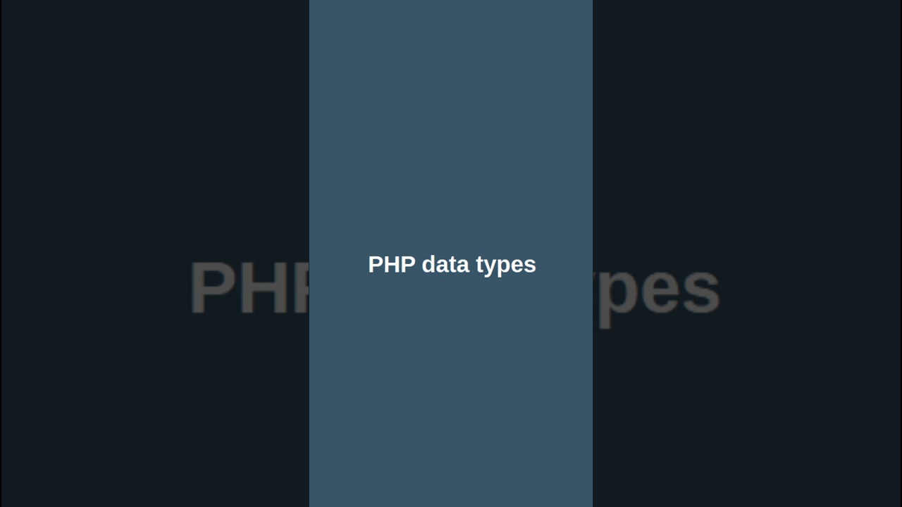 PHP data types #computerscience