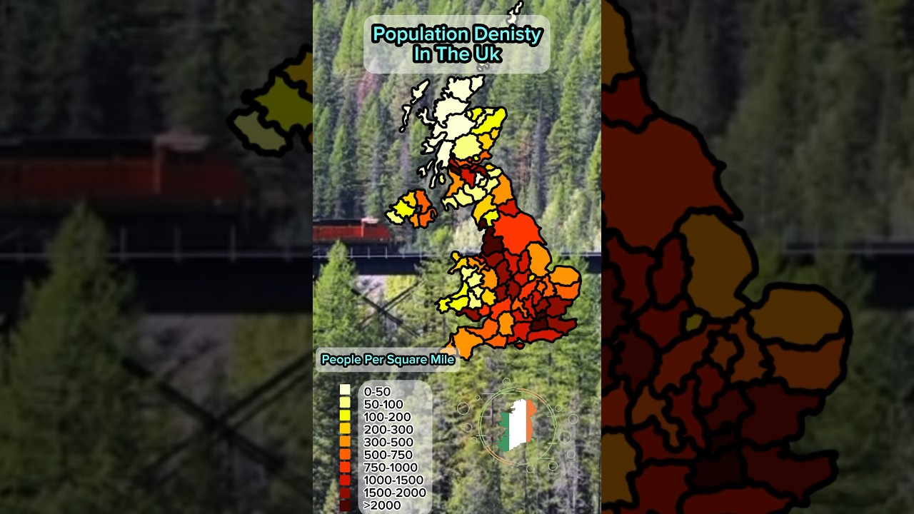 Population density in the Uk!#shorts #mapper #mapping #geography #europe #map #uk #fyp #fypシ゚ #viral